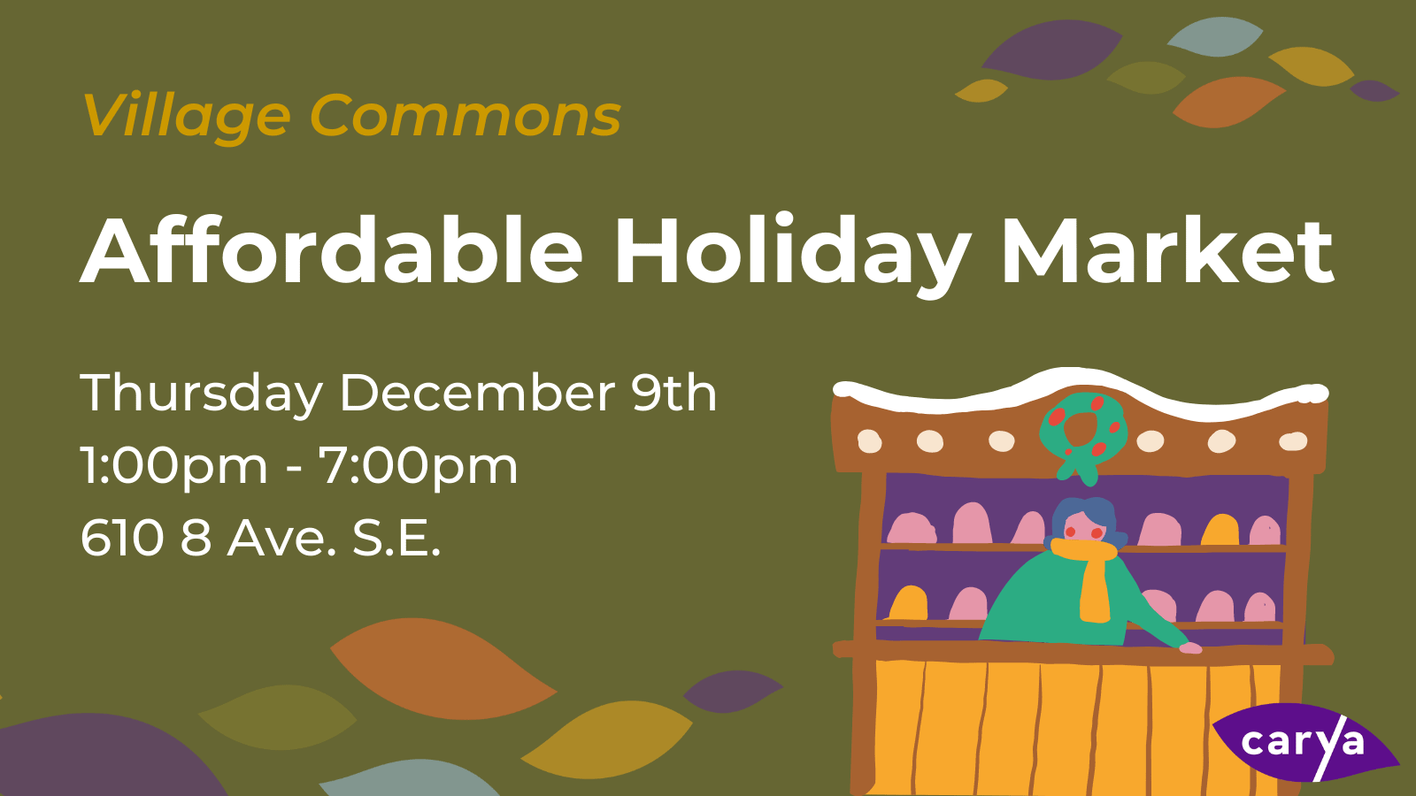 Village Commons Affordable Holiday Market - Carya Calgary